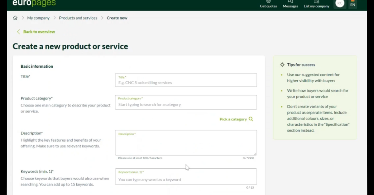 Boost Visibility with europages Product Uploads