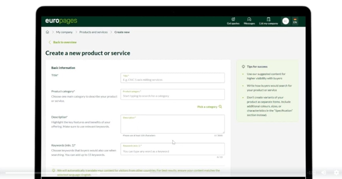 Boost Visibility with europages Product Uploads
